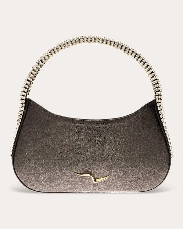 MANAR LAKTINEH Koda Crystal Metallic Shoulder Bag - Silver
