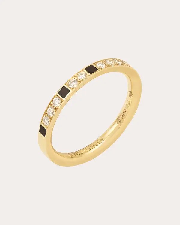 MYSTERYJOY Mystique 18k Enamel And Lab-grown Diamond Ring - Gold