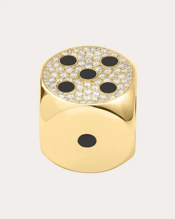 MYSTERYJOY Hasard 18k Enamel And Lab-grown Diamond Ring - Gold