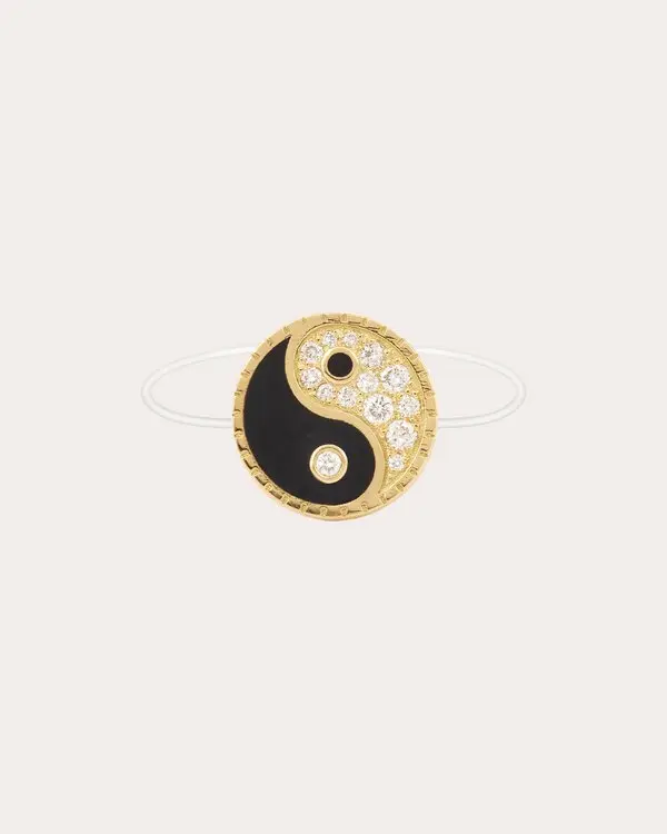 MYSTERYJOY Yin Yang 18k Enamel And Lab-grown Diamond Ring - Gold