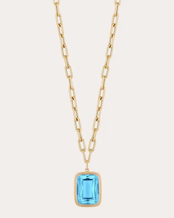 Goshwara Topaz And 18k Gold Pendant Necklace - Blue