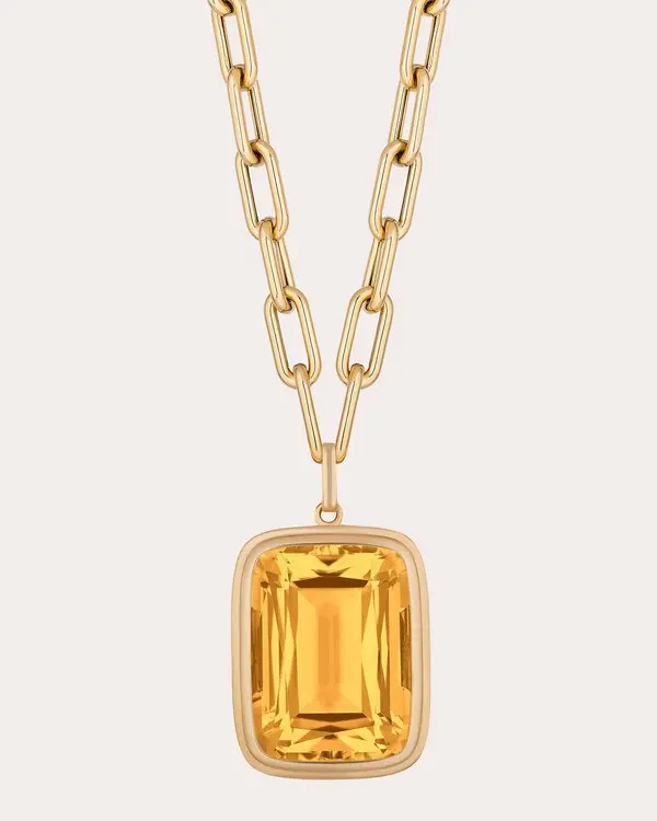 Goshwara Citrine And 18k Gold Pendant Necklace - Yellow