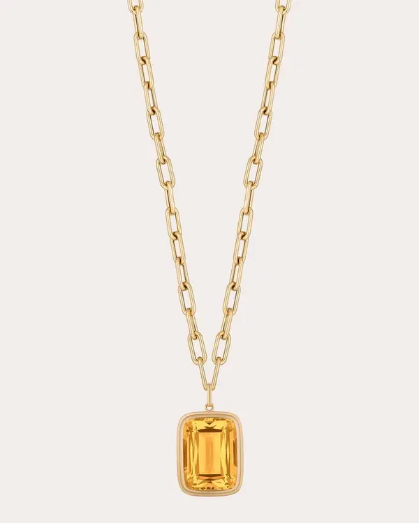 Goshwara Citrine And 18k Gold Pendant Necklace - Yellow