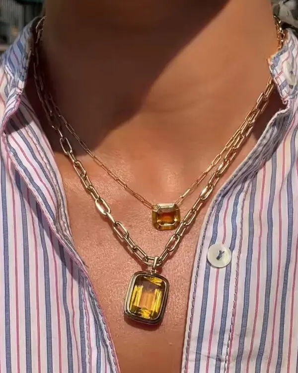 Goshwara Citrine And 18k Gold Pendant Necklace - Yellow