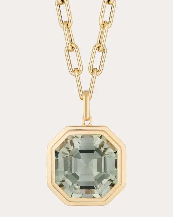 Goshwara Prasiolite And 18k Gold Manhattan Pendant Necklace - Green
