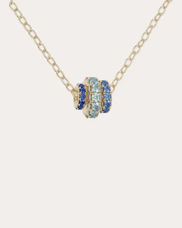 SPINELLI KILCOLLIN Aquamarine & Sapphire 18k Gold Vesta Bleu Necklace - Blue
