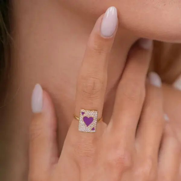 MYSTERYJOY 18k Pinky Ring With Lab-grown Diamonds And Enamel