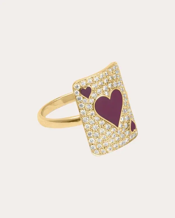 MYSTERYJOY 18k Pinky Ring With Lab-grown Diamonds And Enamel