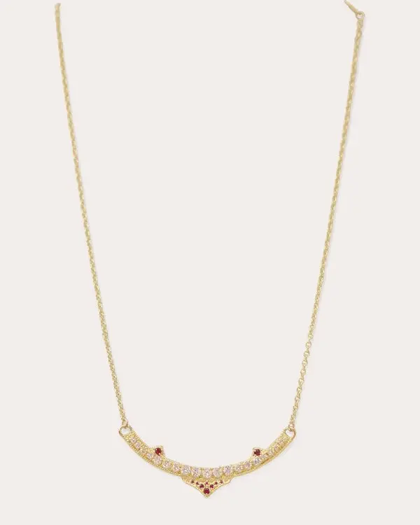 Armenta Ruby & Diamond Crivelli Bar 18k Necklace - Gold