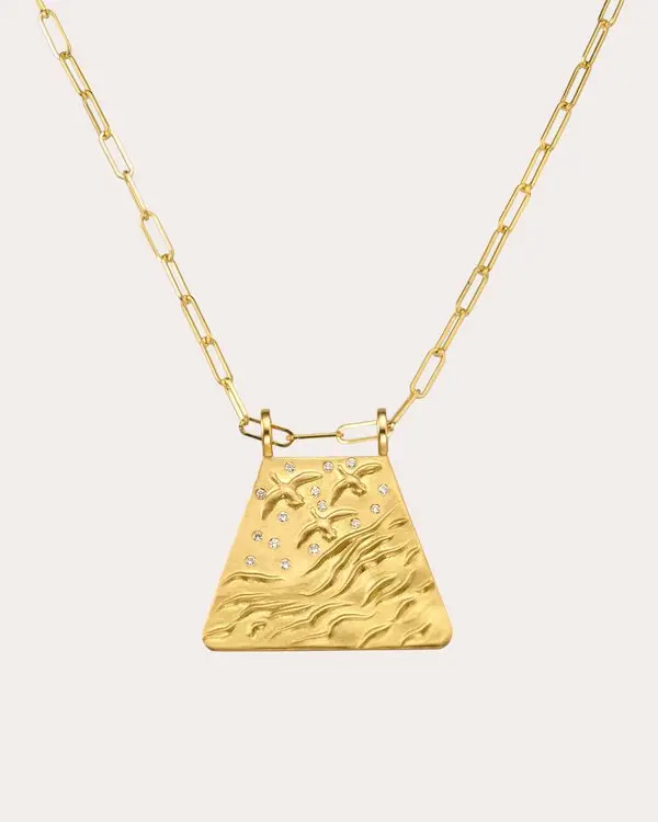ELIZABETH MOORE Diamond And 18k Swan Motif Pendant Necklace - Gold