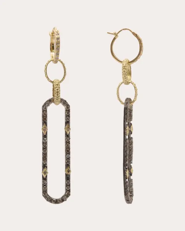 Armenta Diamond & Blackened Two-tone Drop Earrings - Silver