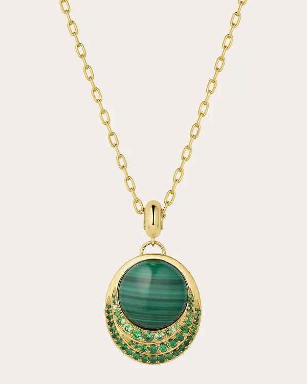 JENNIFER DEMORO Color Wave 18k Gold Malachite And Tsavorite Pendant Necklace - Green
