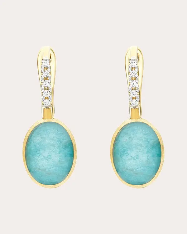 NANIS ITALIAN JEWELS Amazonite & Diamond Anice Drop Earrings - Blue