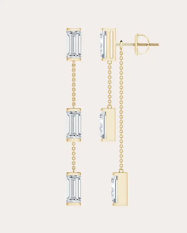 Natori Orient Express 14k Lab-grown Diamond Chain Earrings - Gold