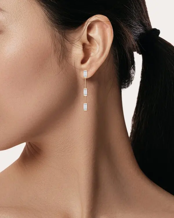 Natori Diamond And 14k Orient Express Chain Drop Earrings