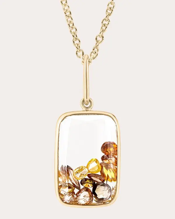 Moritz Glik Ten Fourteen Gold, Crystal, And Diamond Shaker Pendant Necklace - Yellow