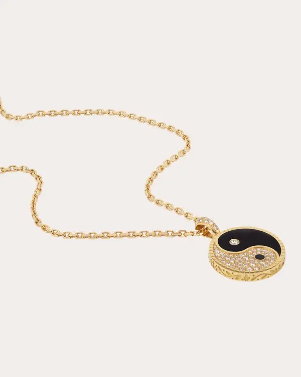 MYSTERYJOY Diamond & 18k Yin Yang Pendant Necklace - Gold