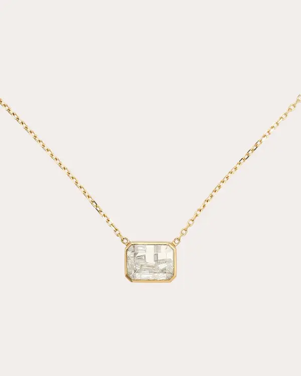 Moritz Glik Esmeralda 18k Gold Crystal And Diamond Shaker Pendant Necklace - White