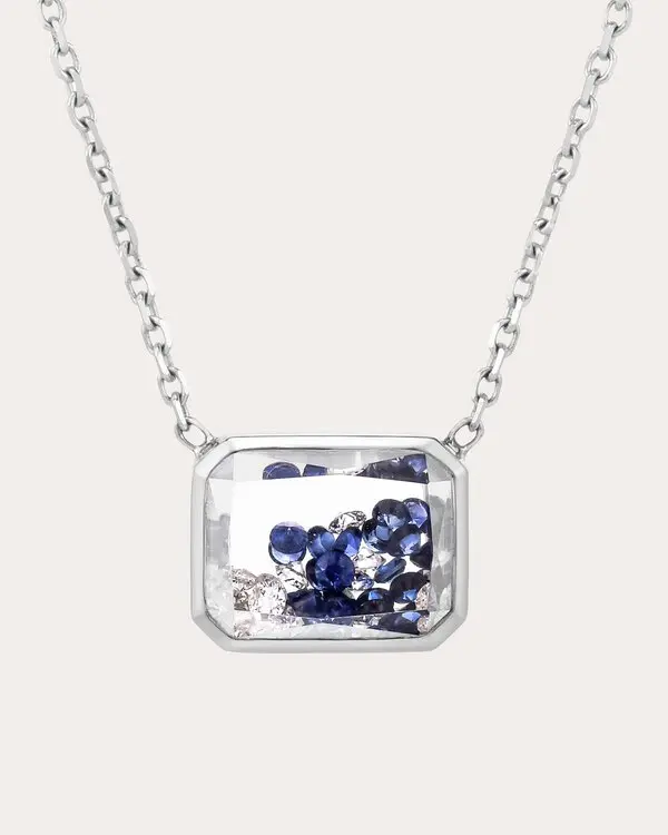 Moritz Glik Sapphire & Diamond Esmeralda Shaker Pendant Necklace - Blue