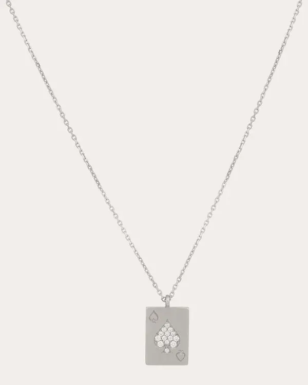 MYSTERYJOY Justice 18k Gold And Lab-grown Diamond Pendant Necklace - Silver