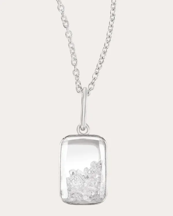 Moritz Glik Diamond Petite Ten Fourteen Shaker Pendant Necklace - White