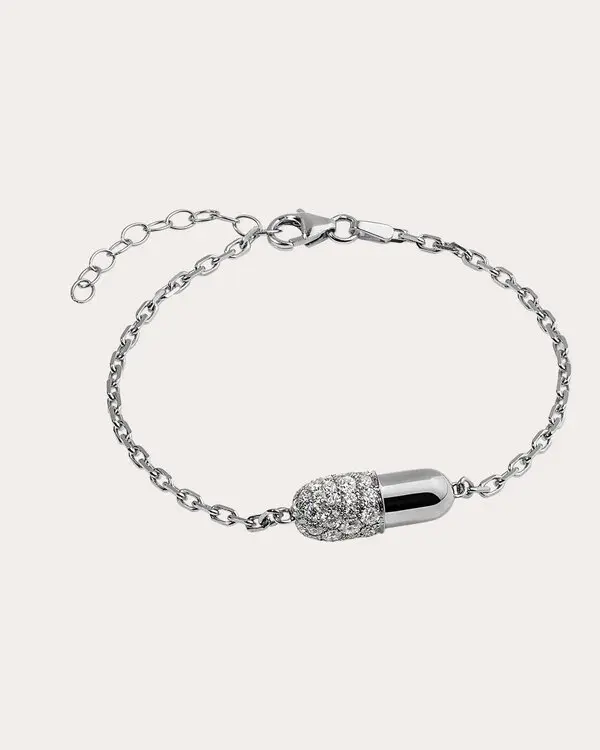 ELIOR Diamond And 18k White Gold Pill Bracelet - Silver