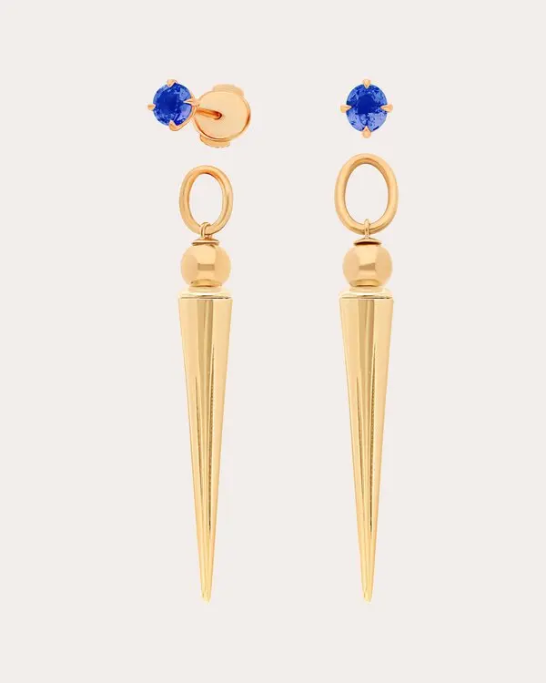 ROUVENAT Sapphire And 18k Gold Drop Earrings - Blue