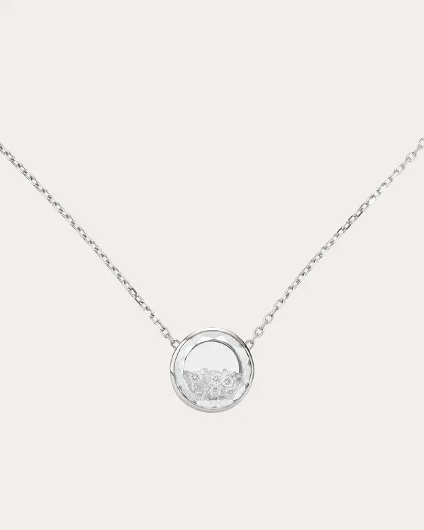 Moritz Glik Naipe 18k Crystal And Diamond Shaker Pendant Necklace - White