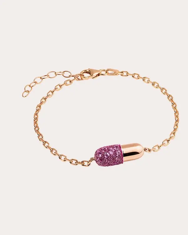 ELIOR 18k Rose Gold Pill Bracelet - Pink