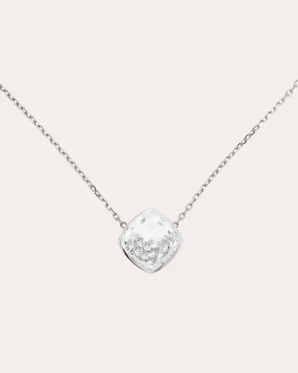 Moritz Glik Diamond And 18k Naipe Shaker Pendant Necklace - White