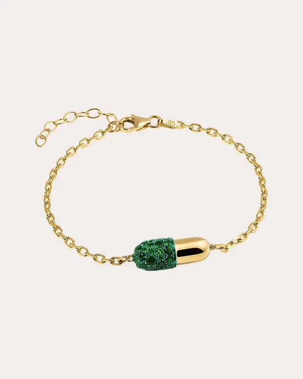 ELIOR Tsavorite Garnet And 18k Gold Pill Bracelet - Green