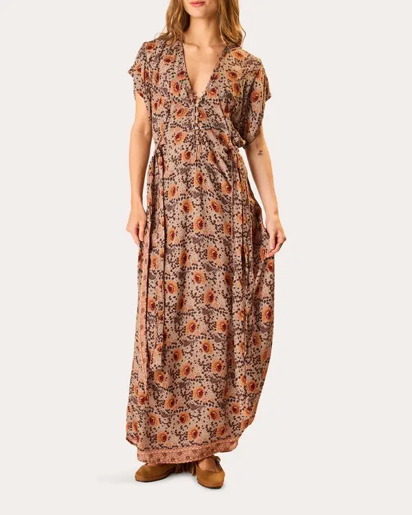 Natalie Martin Monica Floral V-neck Maxi Dress - Multicolor