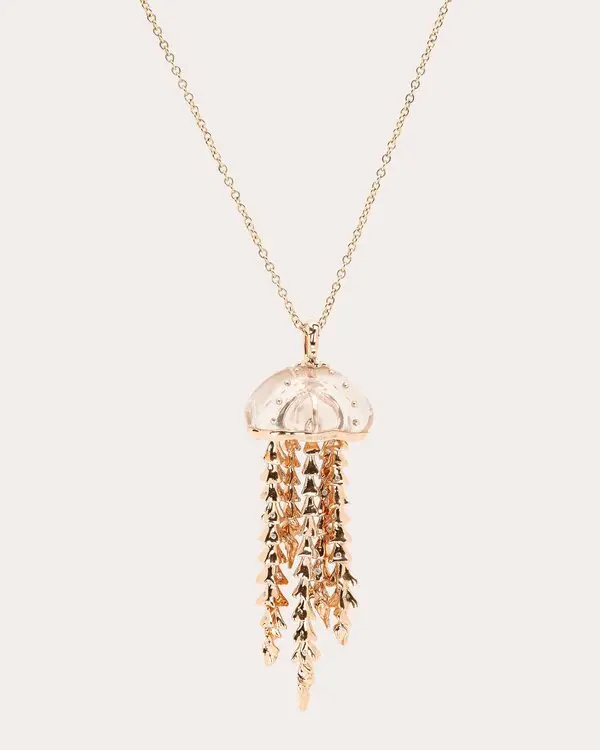 BIBI VAN DER VELDEN Quartz & Diamond Jellyfish Pendant Necklace - Pink