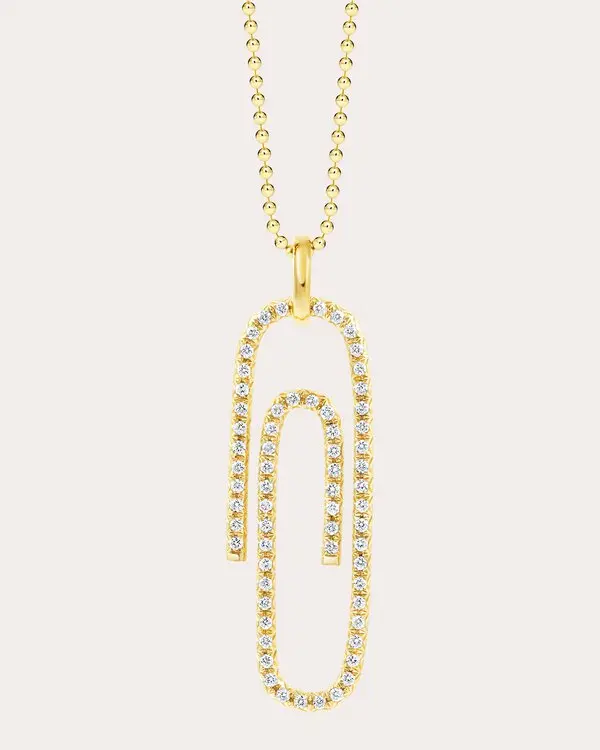 ELIOR Diamond And 18k Paperclip Pendant Necklace - Gold