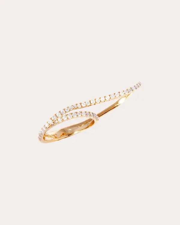 GRAZIELA Mega Swirl 18k Diamond Double Dynamite Ring - Gold