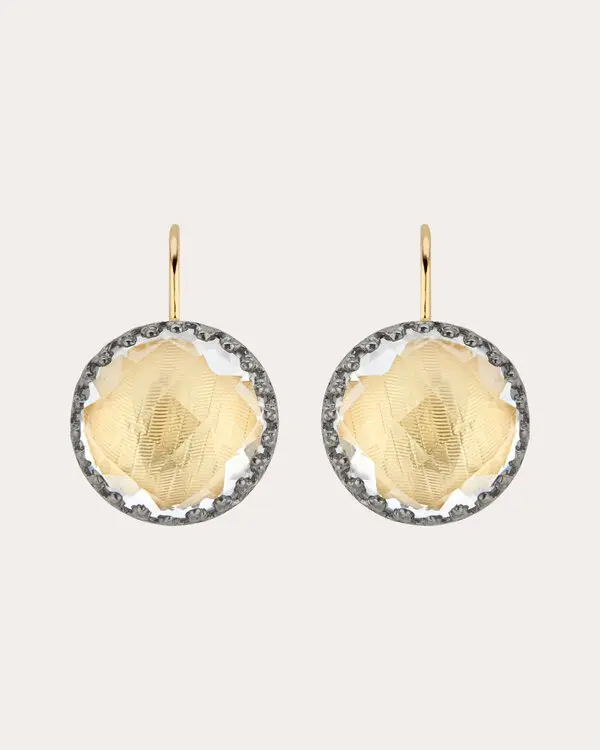Larkspur & Hawk Olivia Rhodium-dipped Quartz Drop Earrings - Neutrals