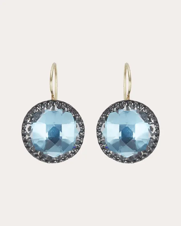 Larkspur & Hawk Olivia Rhodium-dipped Quartz Earrings - Blue