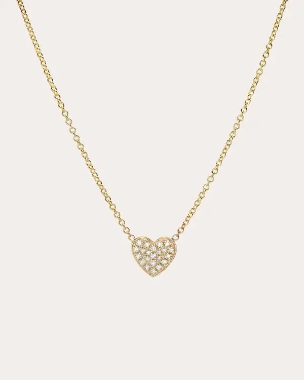 ZOE LEV Diamond And 14k Heart Pendant Necklace - Gold
