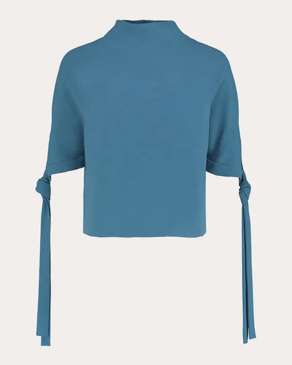 EDELINE LEE Pedernal Jacquard Tie-sleeve Top