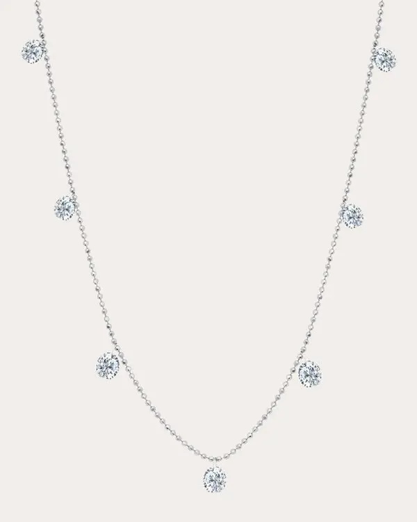 GRAZIELA 18k Gold Diamond Necklace - Silver