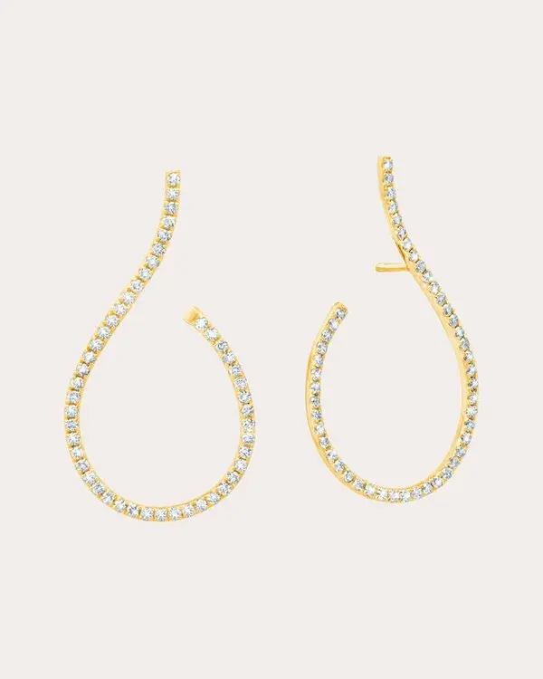 GRAZIELA Mega Swirl 18k Diamond Earrings - Gold