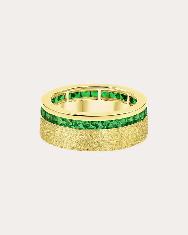 JENNIFER DEMORO Solara 18k Gold Tsavorite Band Ring - Green