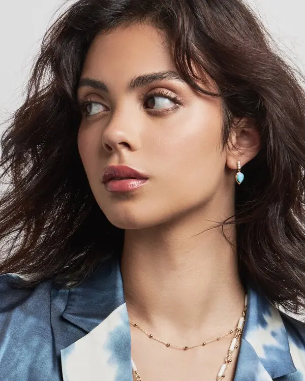 PARKFORD Turquoise And Diamond 14k Gold Drop Earrings