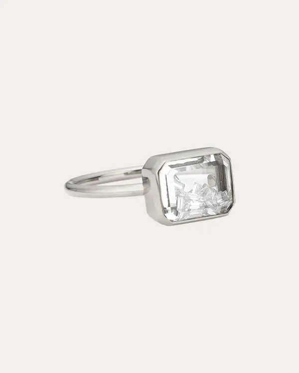 Moritz Glik Diamond And 18k Esmeralda Shaker Ring - White