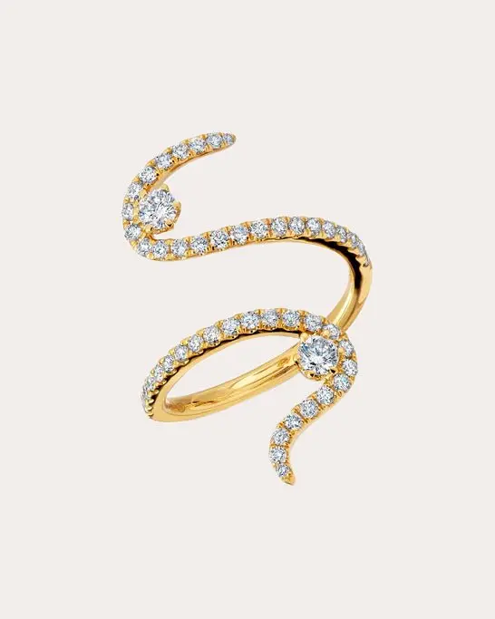 GRAZIELA Mega Swirl 18k Diamond Ring - Gold
