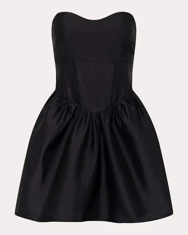 Azeeza Naina Gathered Taffeta Strapless Mini Dress