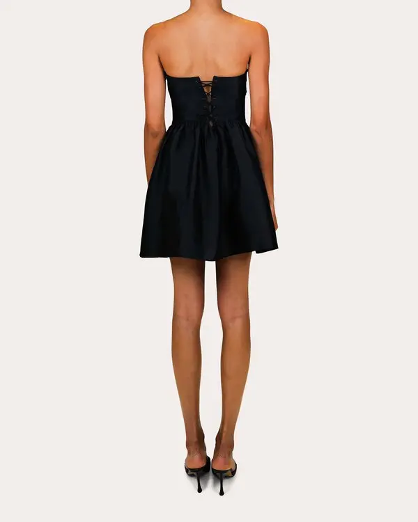 Azeeza Naina Gathered Taffeta Strapless Mini Dress
