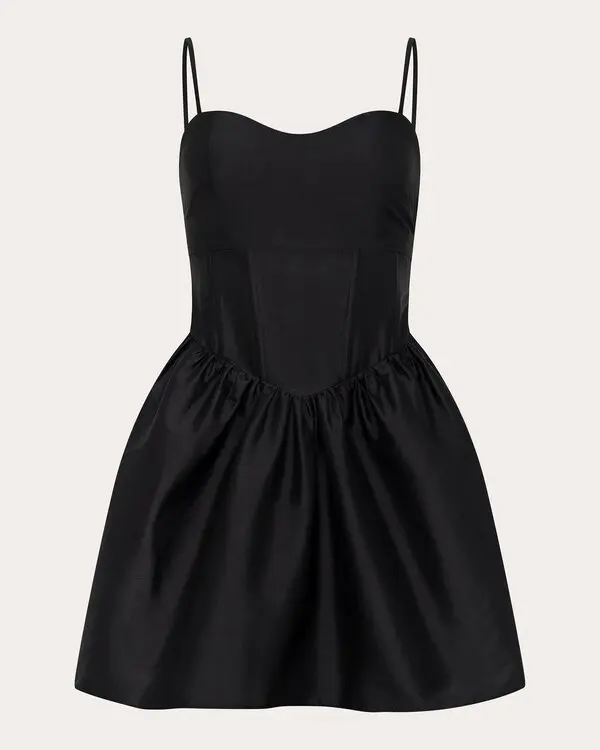 Azeeza Naina Gathered Taffeta Strapless Mini Dress