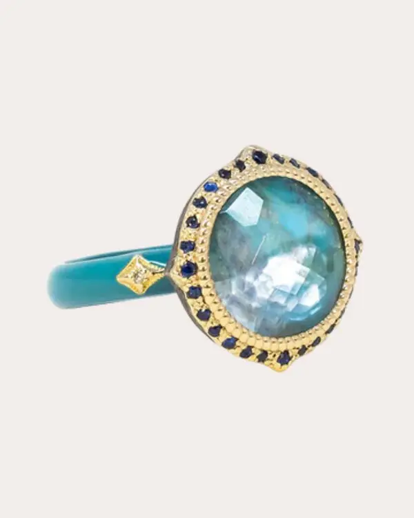 Armenta Peruvian Opal And Diamond Crivelli Ring - Teal