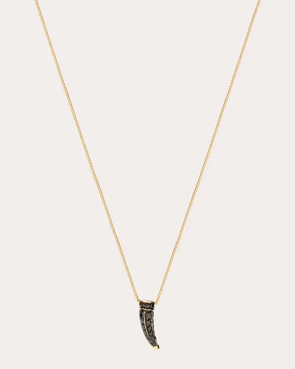 ARA VARTANIAN Diamond And 18k Gold Horn Pendant - Black